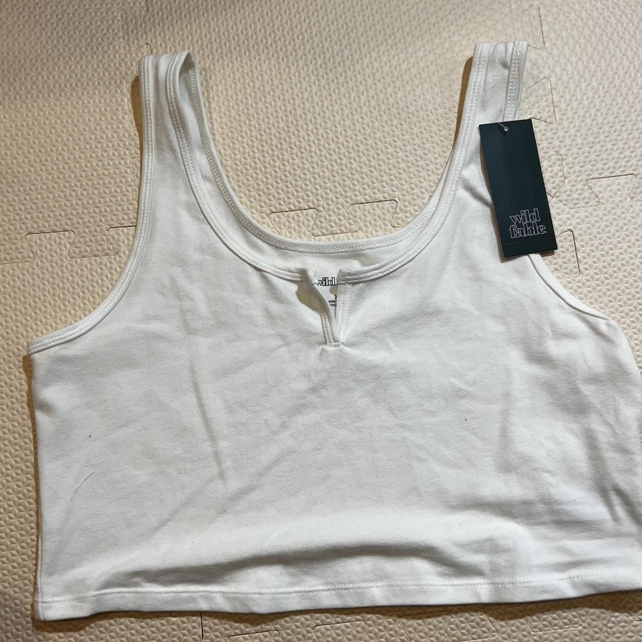 White Wild Fable Cropped Tank - size 2XL but fits L... - Depop