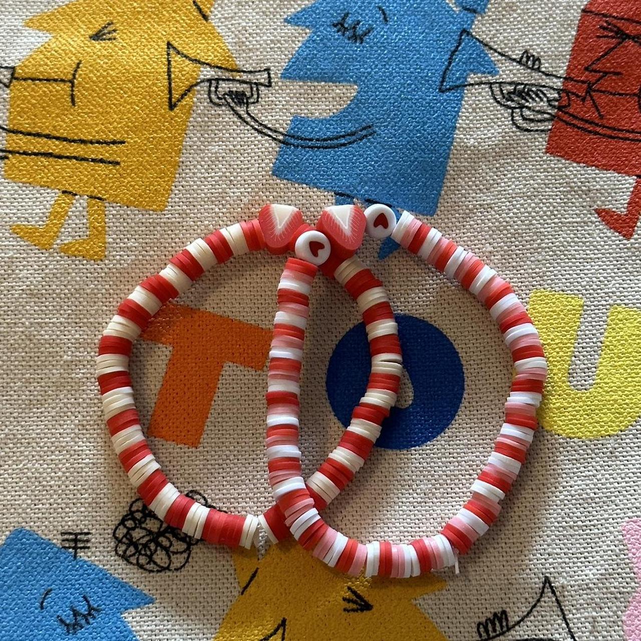 handmade stretchy clay bead bracelets! check my... - Depop