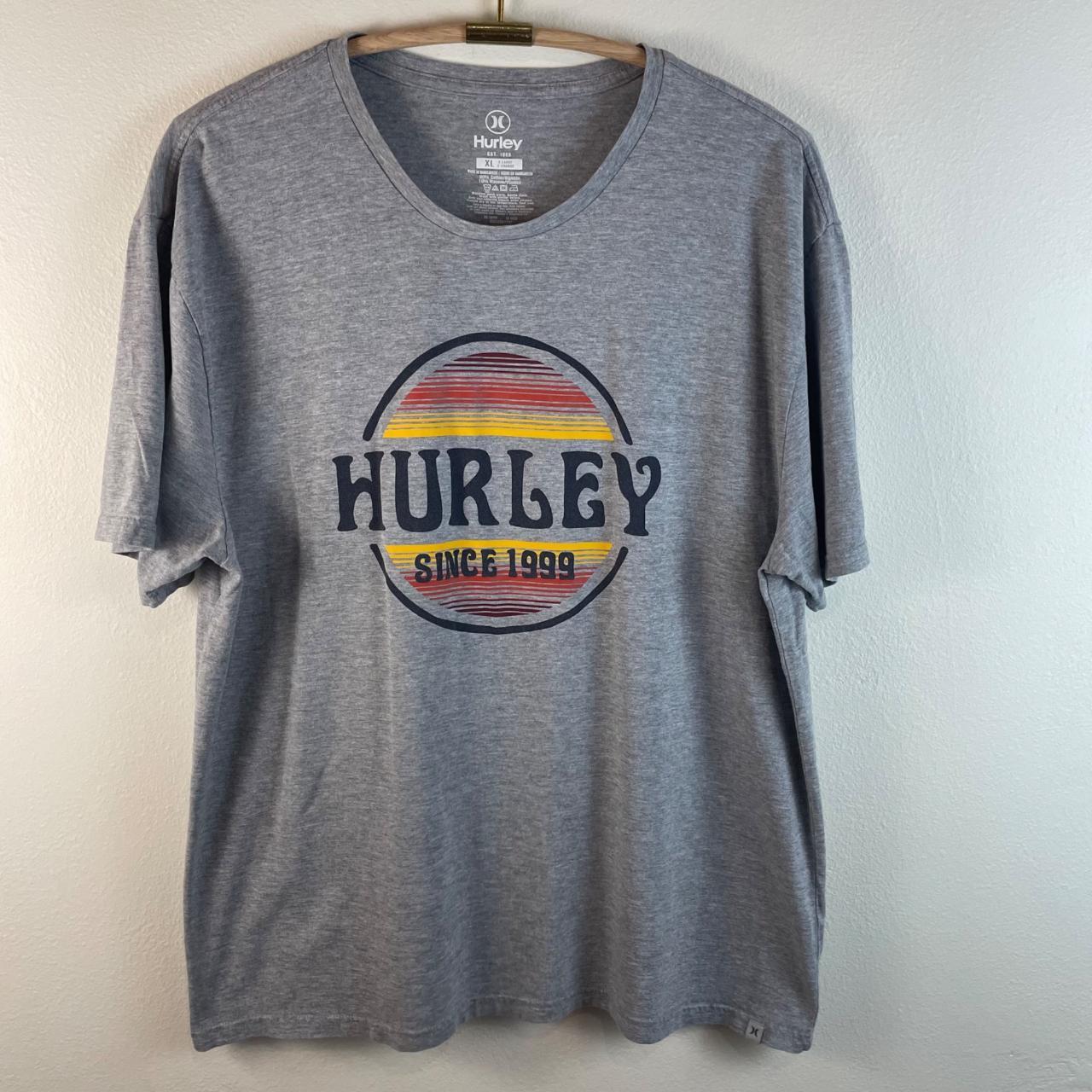 Hurley Men’s Gray Tee With Hurley Logo. Size XL.... - Depop