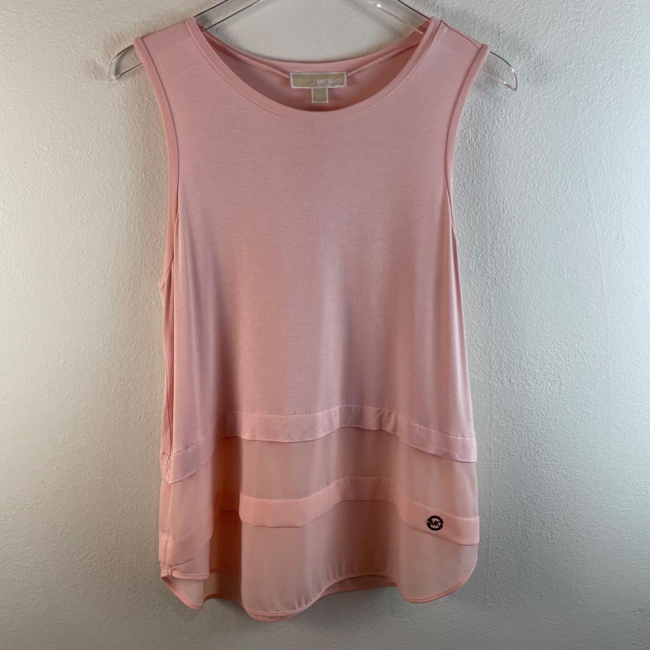 Michael Michael Kors Light Pink Tank With Chiffon... - Depop