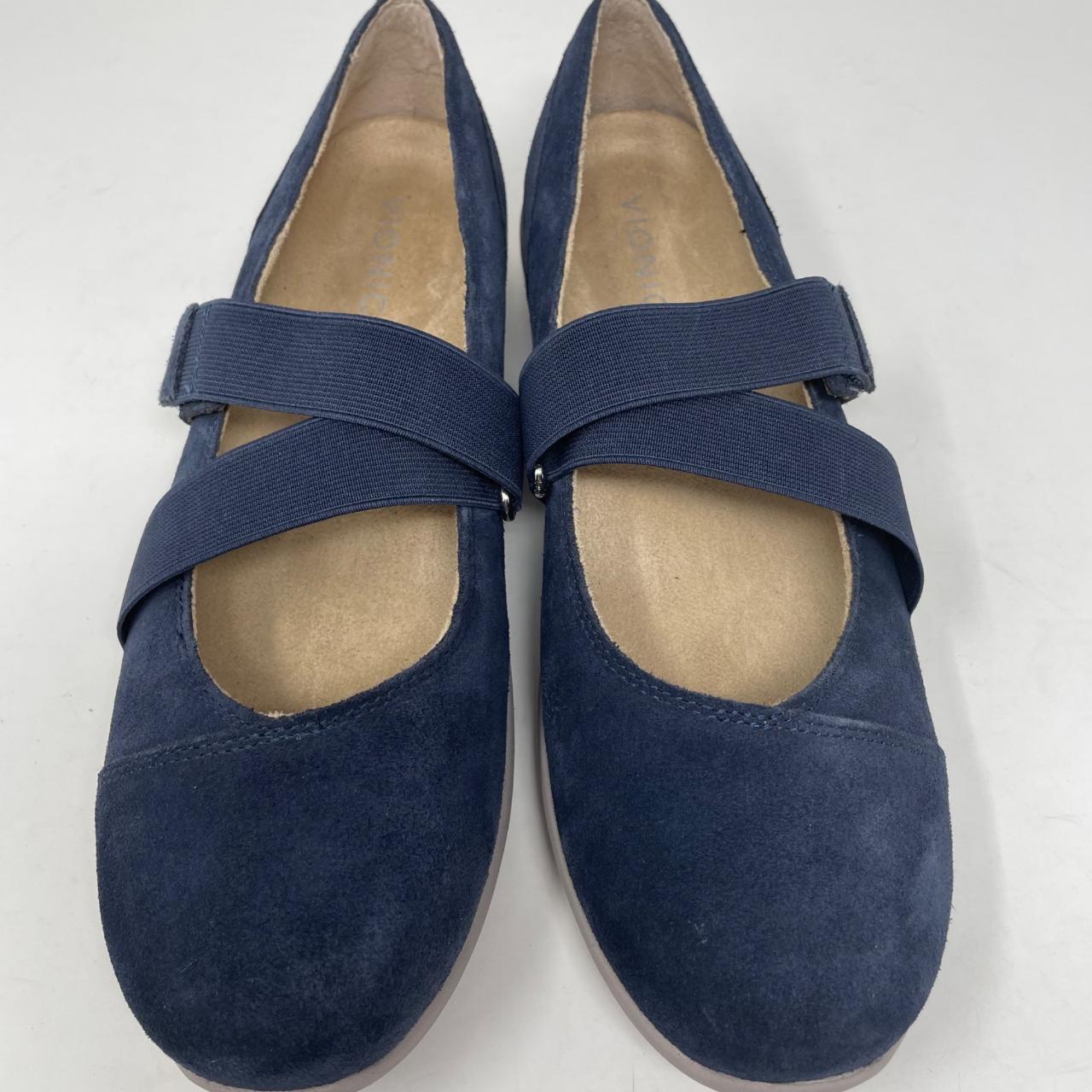 Vionic Shelby Blue Suede Mary Jane Flats. Size... - Depop