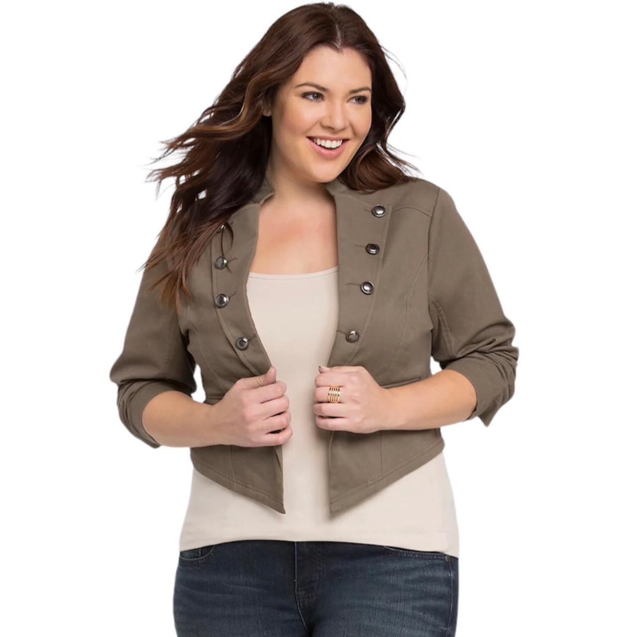 Torrid Tailored Cropped Military Jacket. Size 22/24... - Depop