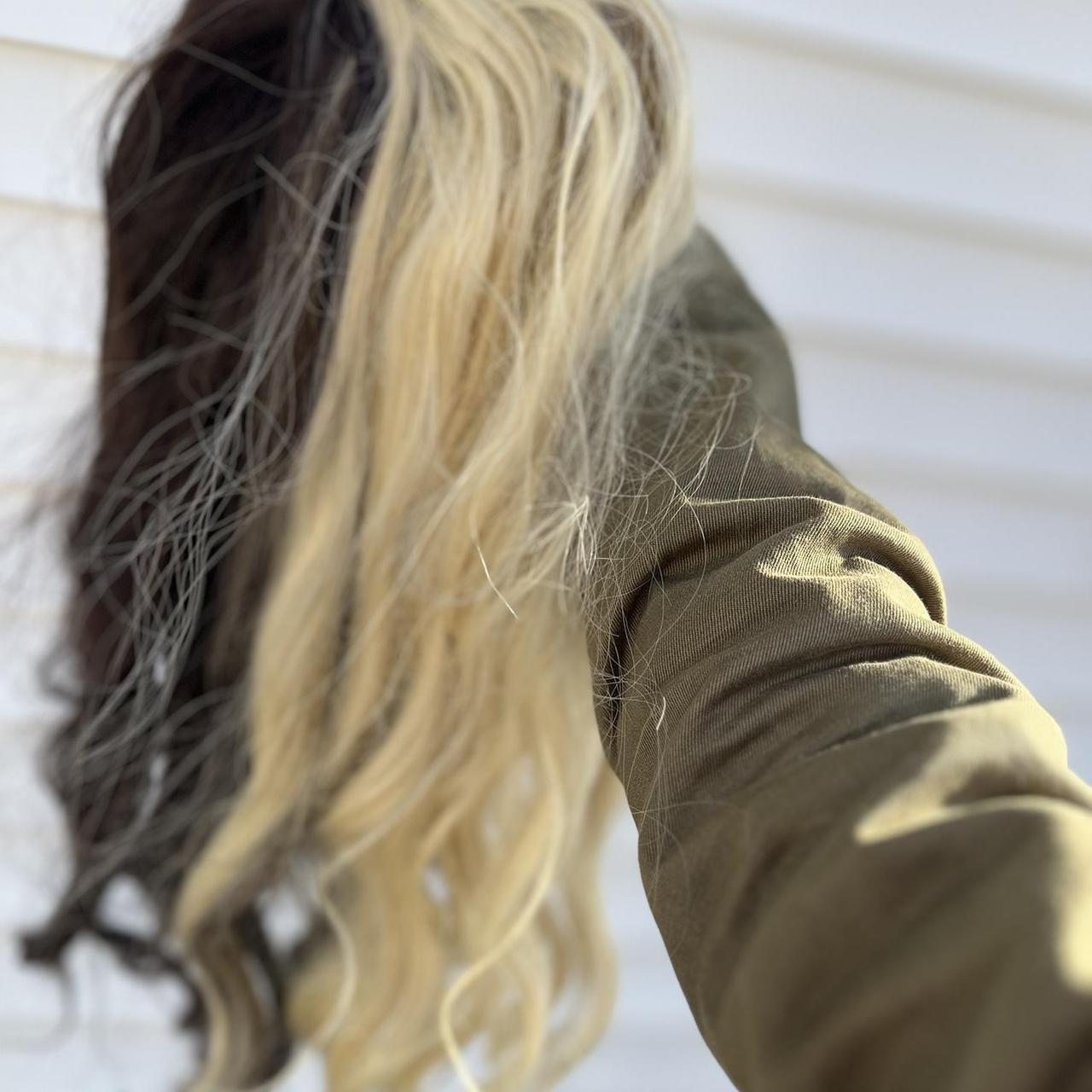 Long Wavy split dyed wig (blonde and dark brown) 🤎💛... - Depop
