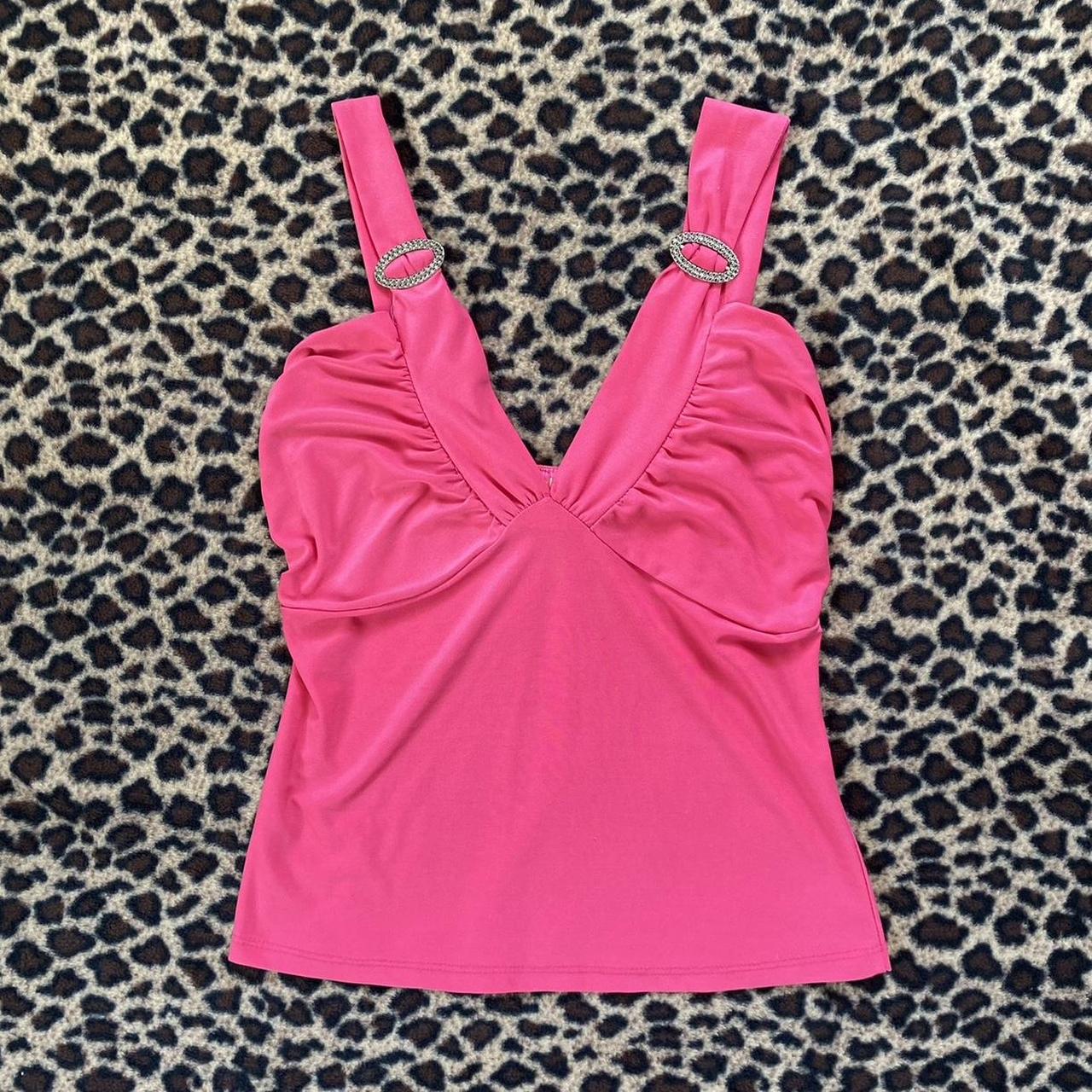 Y2K hot pink club top 🩷 Size M $10 ☆some signs of... - Depop