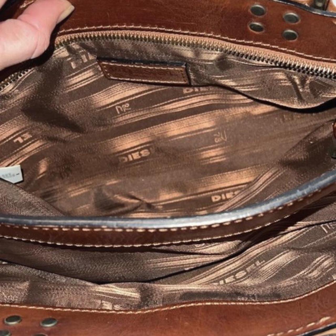 Vintage Diesel bag with bronze buckle & hardware... - Depop