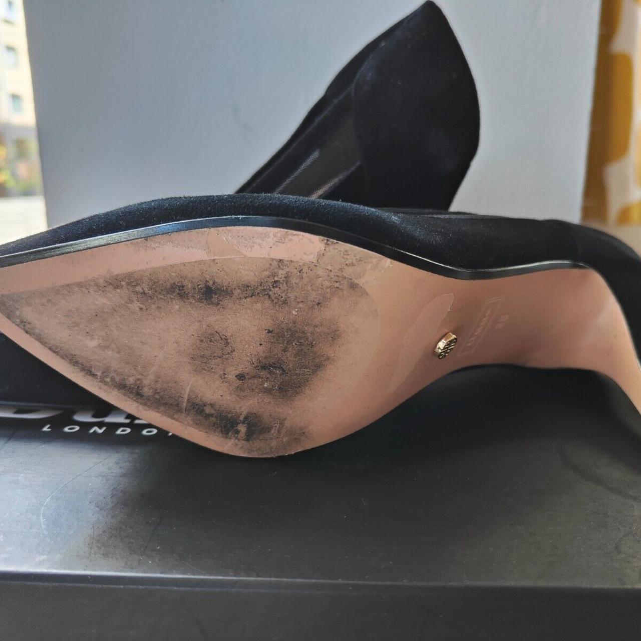 Dune Black Suede Scallop Edge Heels Size 5 - Depop