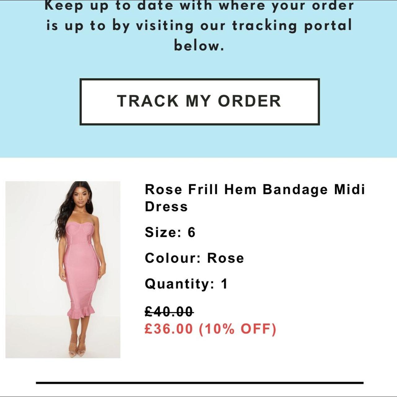 PLT Rose Frill Hem Bandage MIDI Dress. Only worn... - Depop