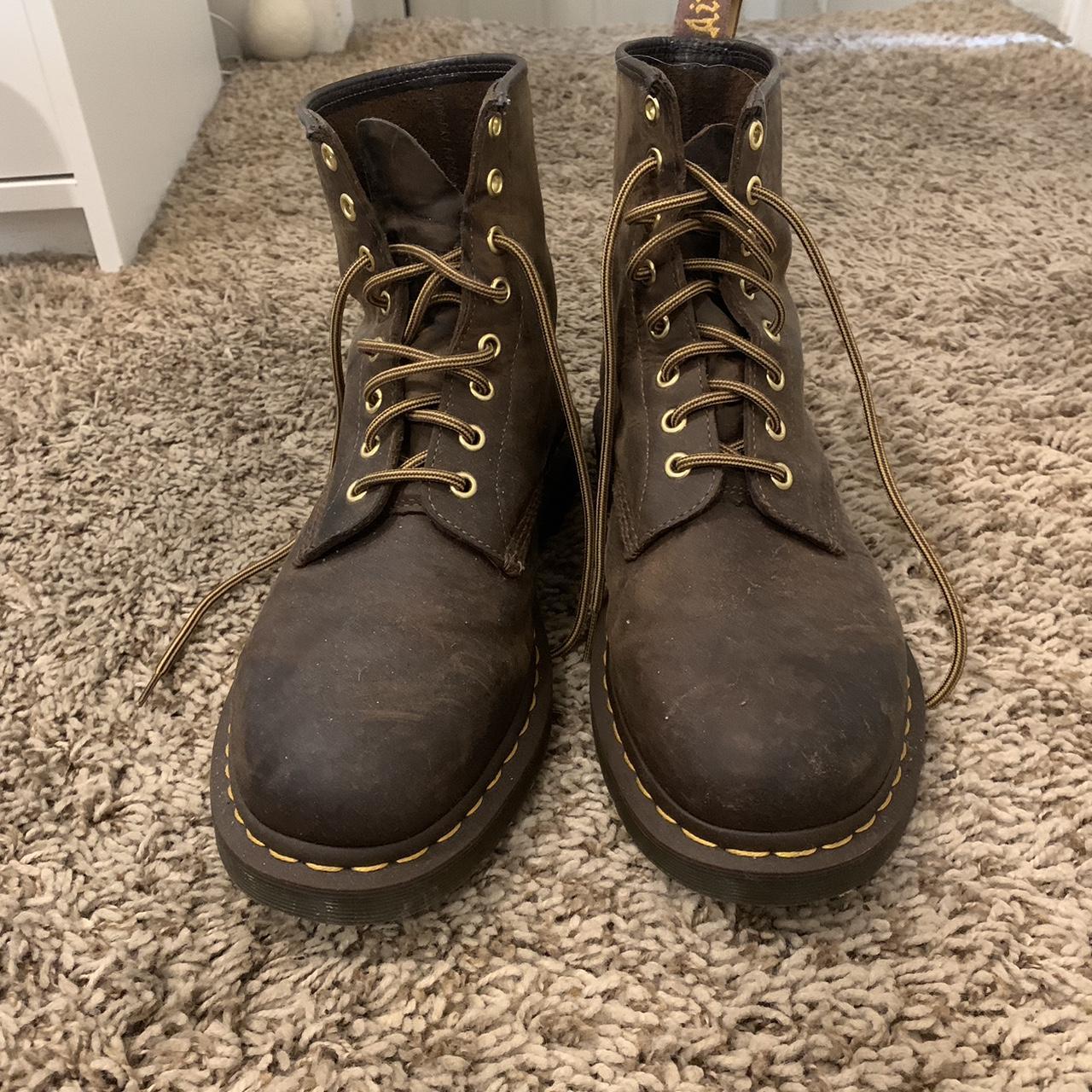 Doc Martens 8 eye boots back right boot the tag is... - Depop