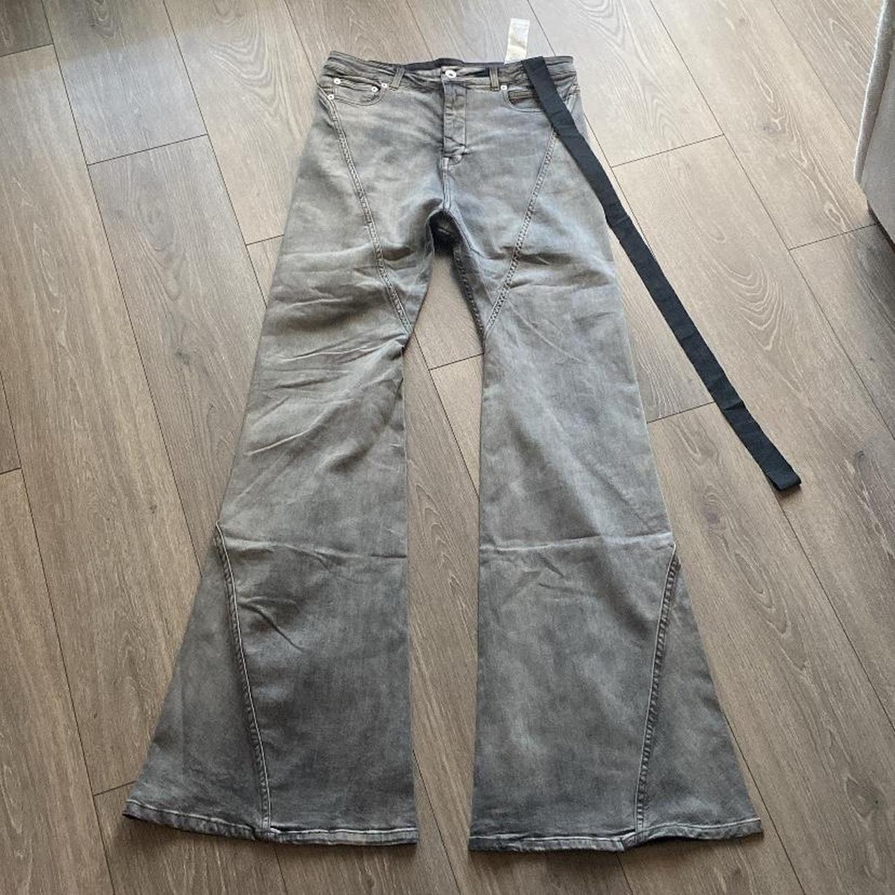 Rick Owens Bolan Bootcut Jeans in light grey,... - Depop