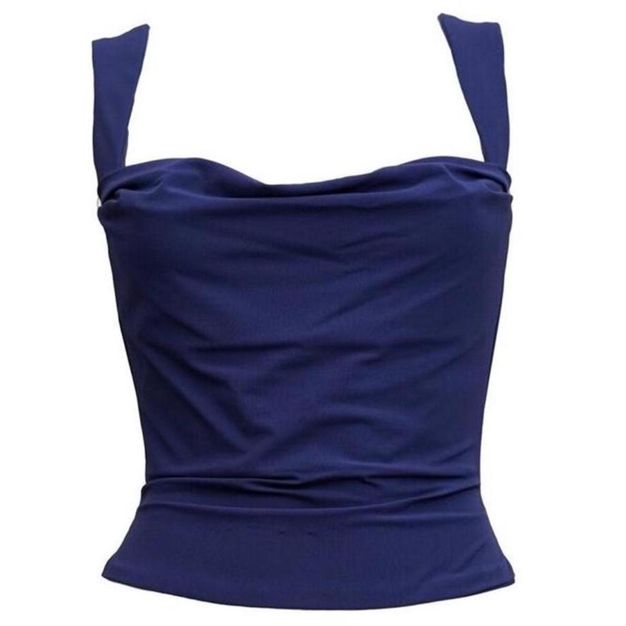 Vivienne Westwood SS99 Navy Blue Corset Top size UK... - Depop