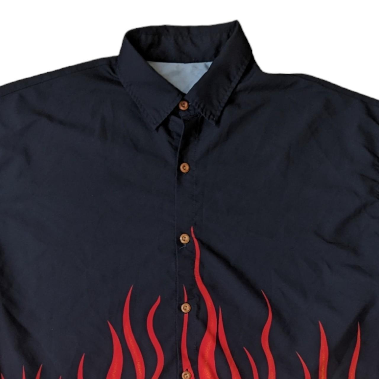 📸Fire Flame Festival Buttoned Long Sleeve... - Depop