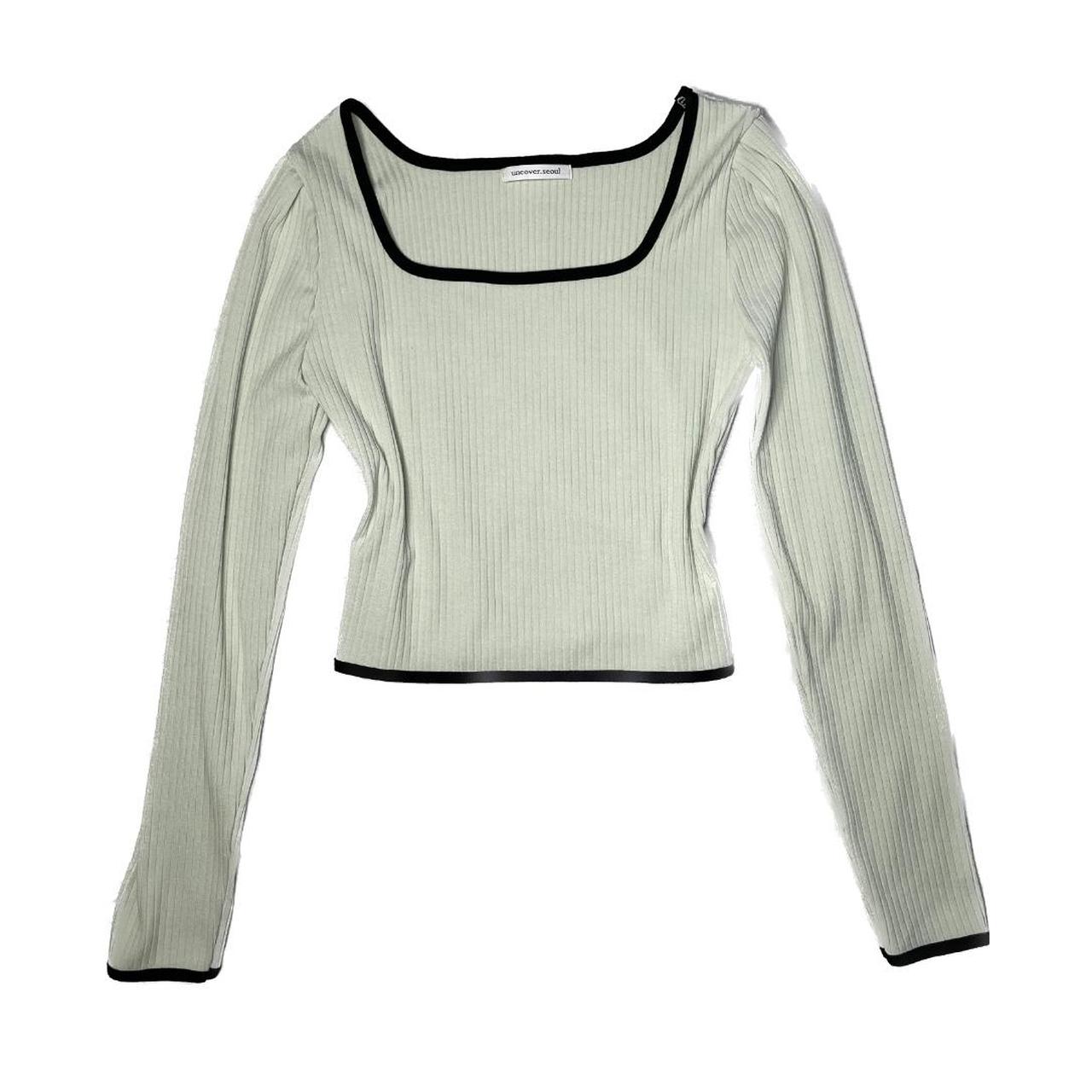 Seafoam green square neck top from codibook Cute... - Depop