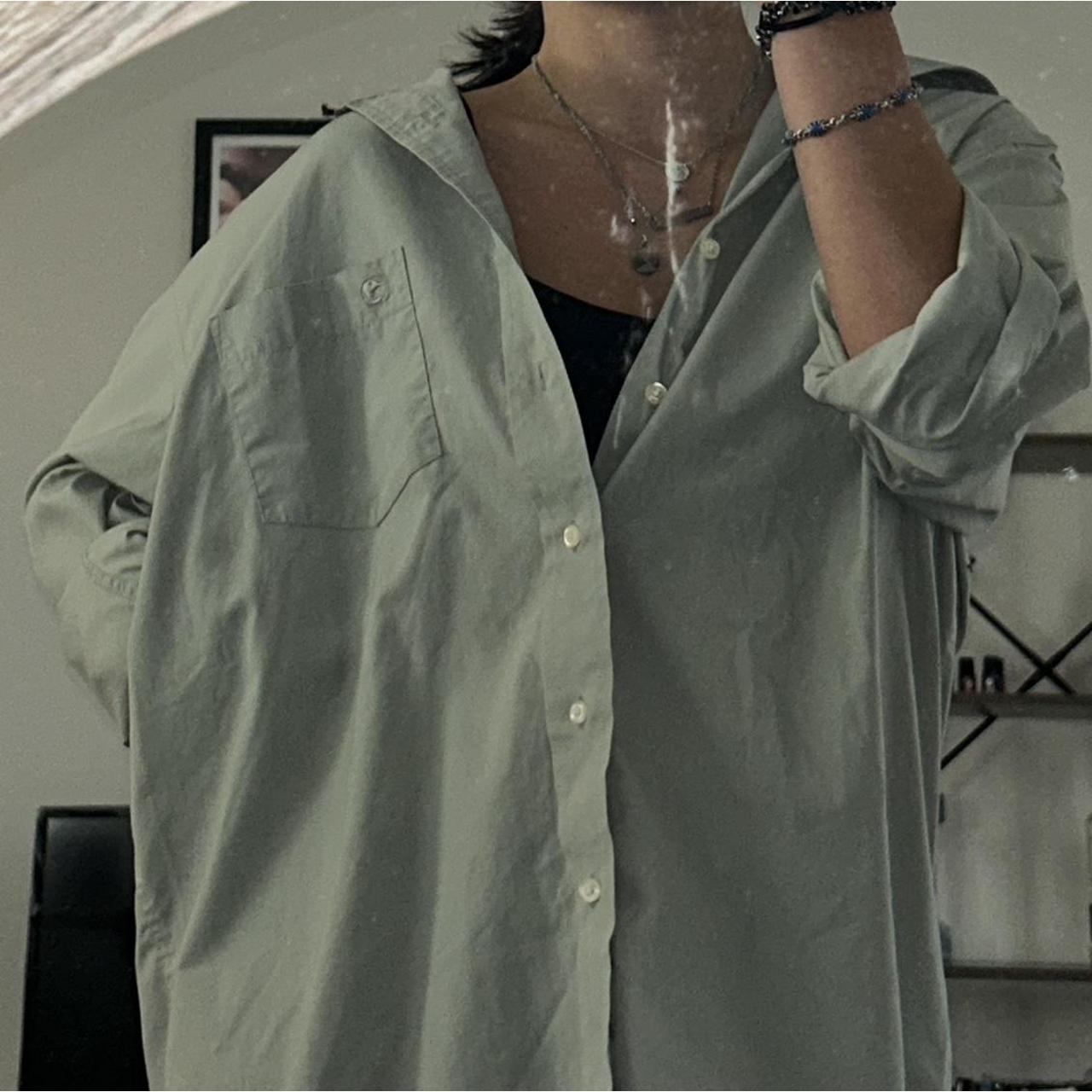 pale green button up! size: large perfect for... - Depop
