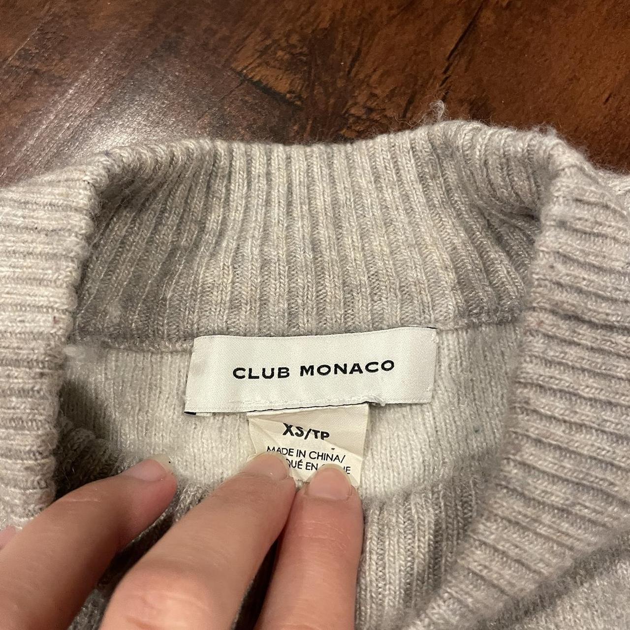 Club Monaco wool and alpaca sweater. Size xs. Gray... - Depop