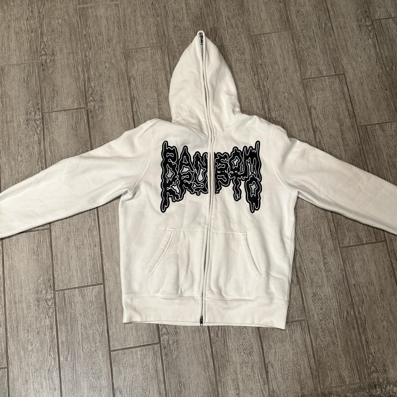 Krypto x Ransom Fullzip Hoodie white, large, true to... - Depop