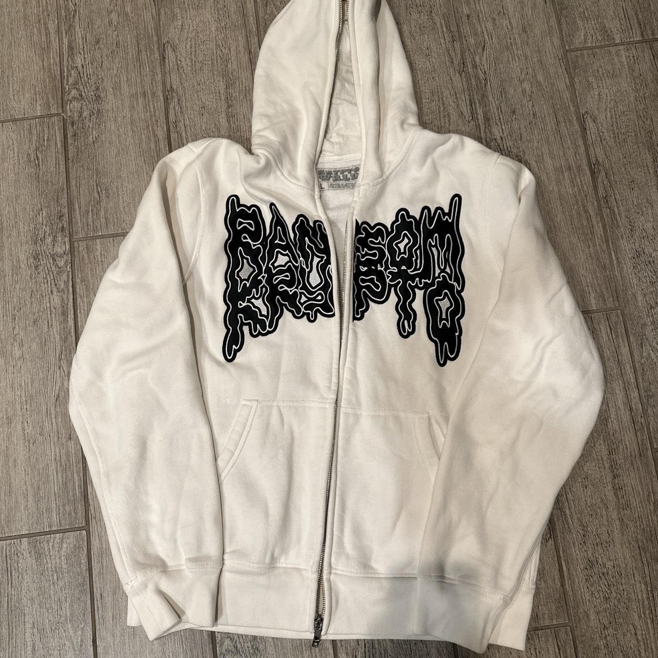 Krypto x Ransom Fullzip Hoodie white, large, true to... - Depop