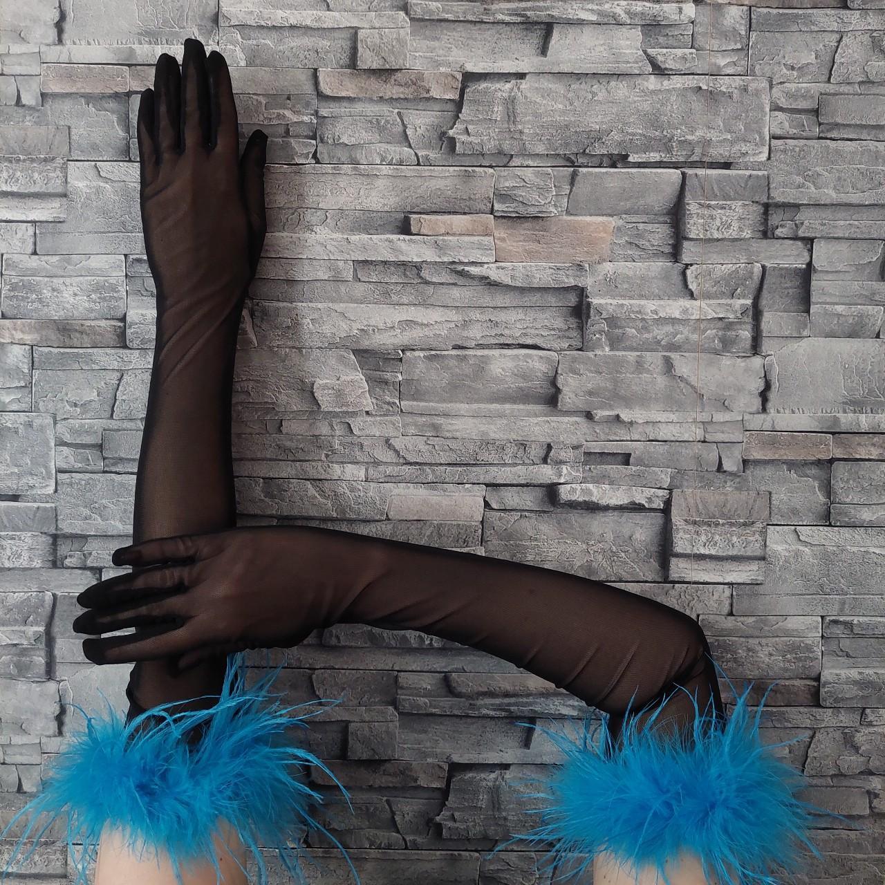 Gorgeous black semi sheer mesh opera gloves with... - Depop