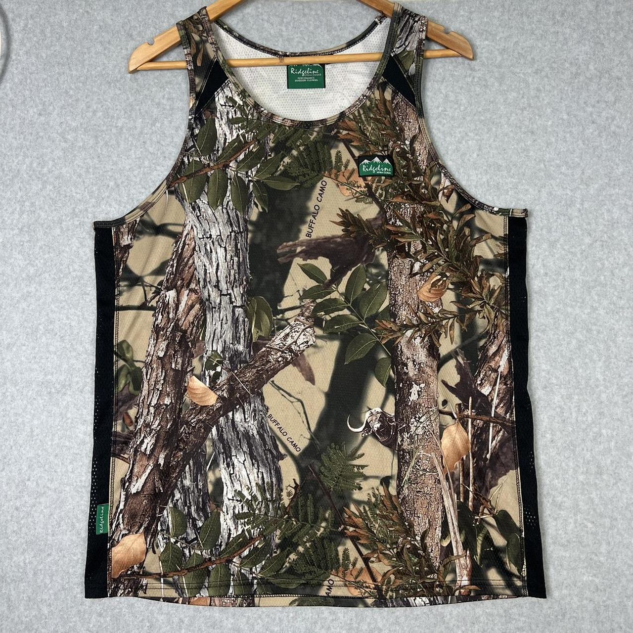 Ridgeline Mens Singlet Tank Top Size L Buffalo Camo... - Depop