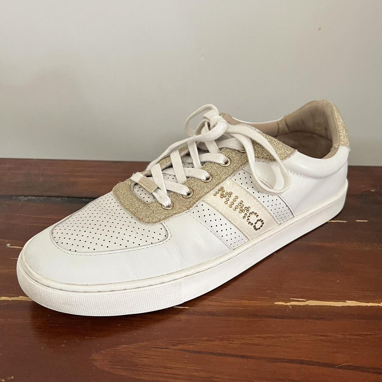 Mimco Innate Sneakers Size 40 or 9 White Leather... - Depop