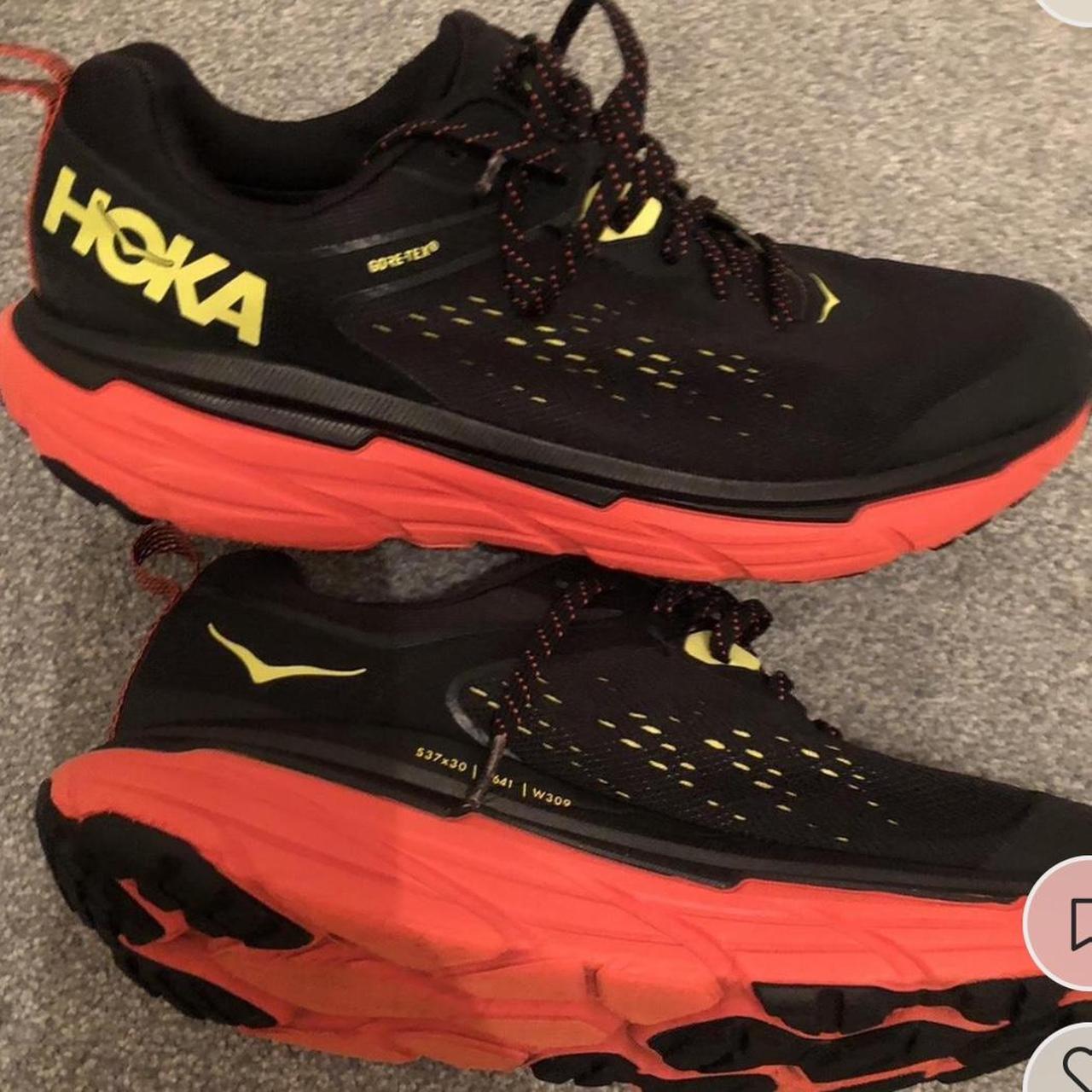 Hoka one one gore tex Black and red colour way -... - Depop
