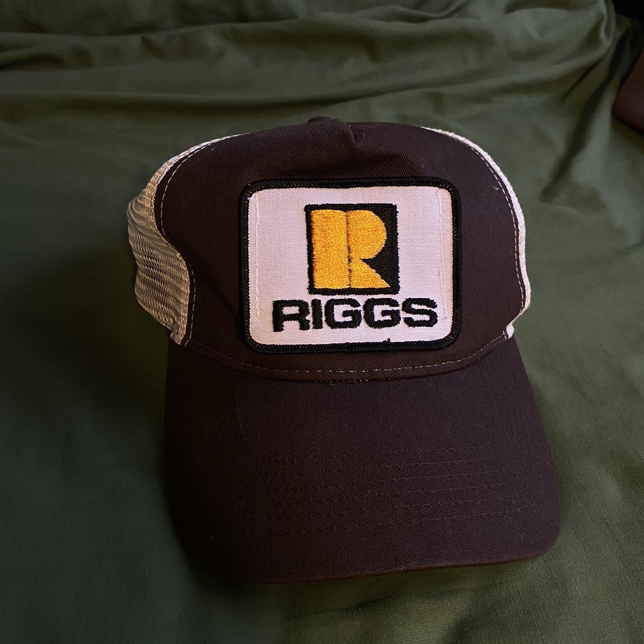 Brown and cream vintage Riggs trucker hat Doesn’t... - Depop