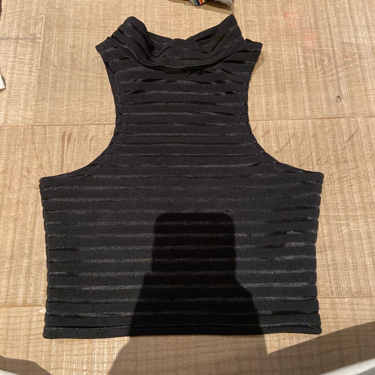 Super cute plt black mesh top, flattering on the... - Depop