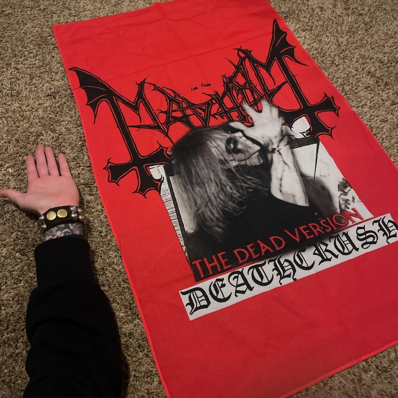 Mayhem flag. Used my arm as reference how big it is,... - Depop