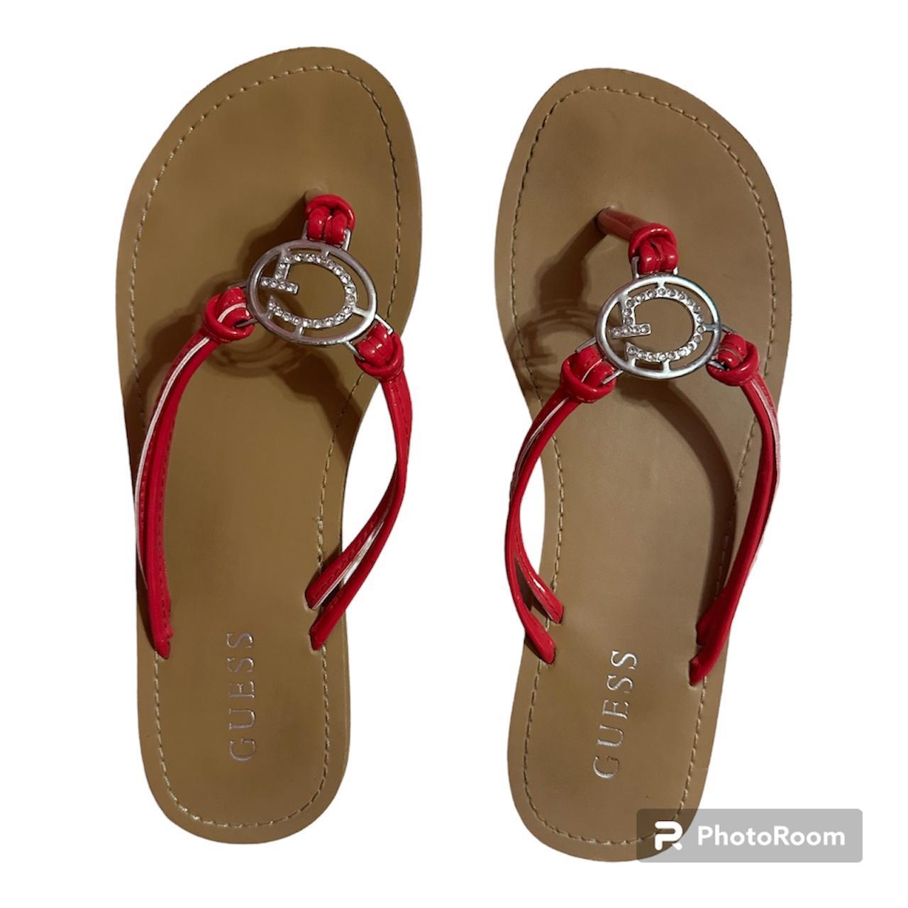 Really cute pink Guess sandals Around a US size 7.... - Depop