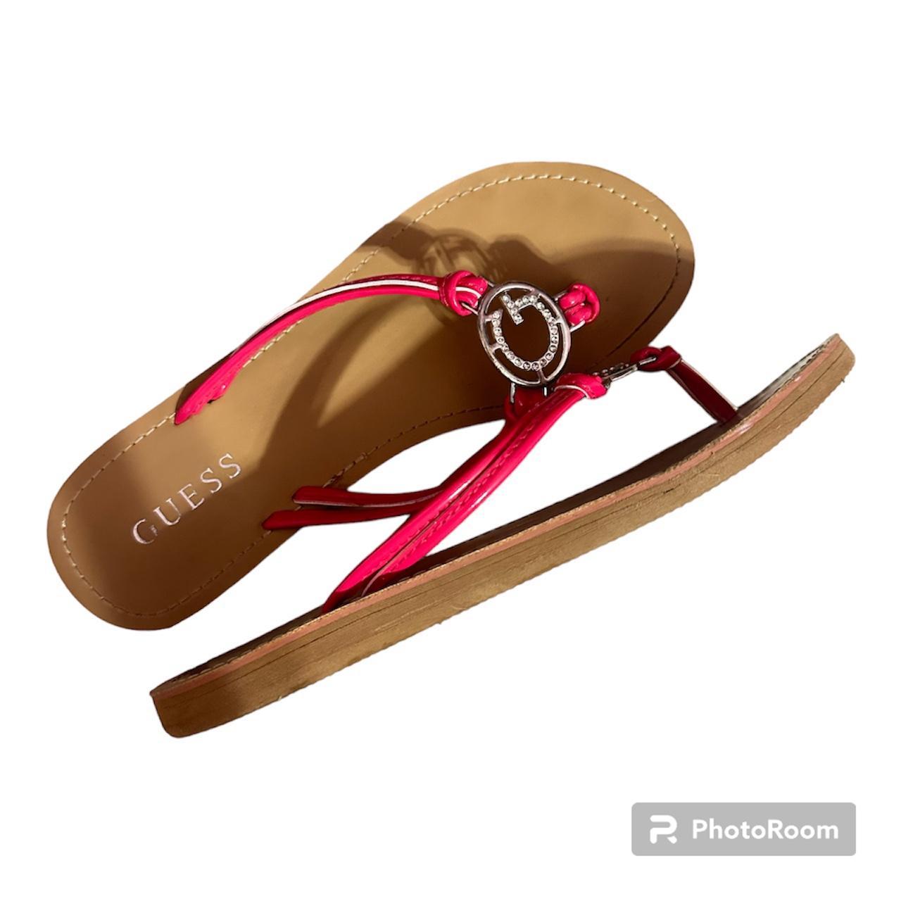 Really cute pink Guess sandals Around a US size 7.... - Depop