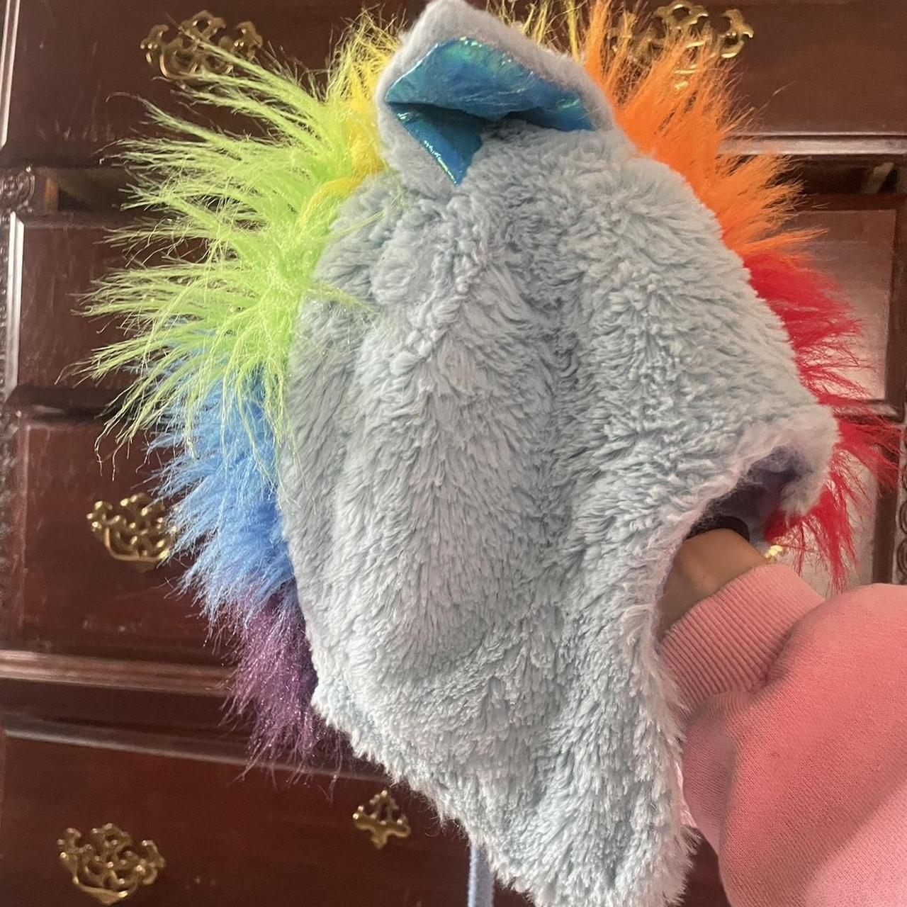 Blue “rainbow dash’ fuzzy pony beanie #mlp - Depop