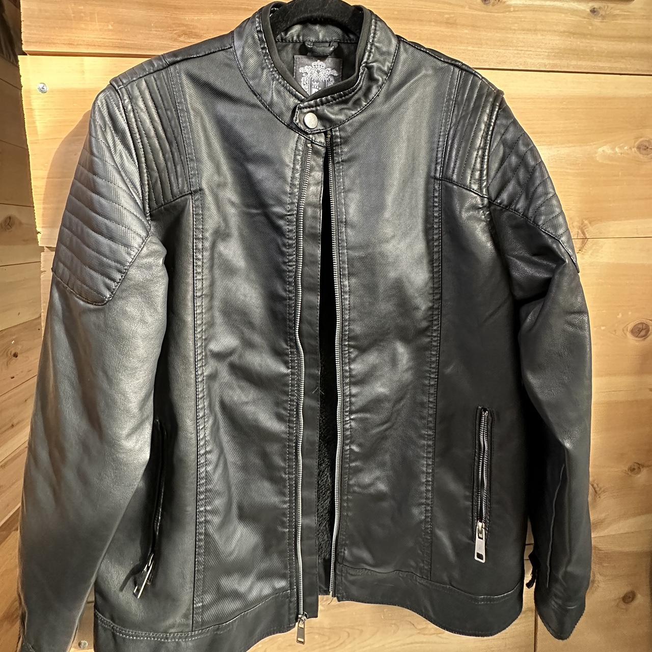 Black leather jacket with soft inner lining A... - Depop