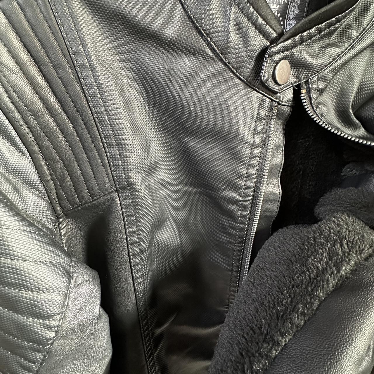 Black leather jacket with soft inner lining A... - Depop