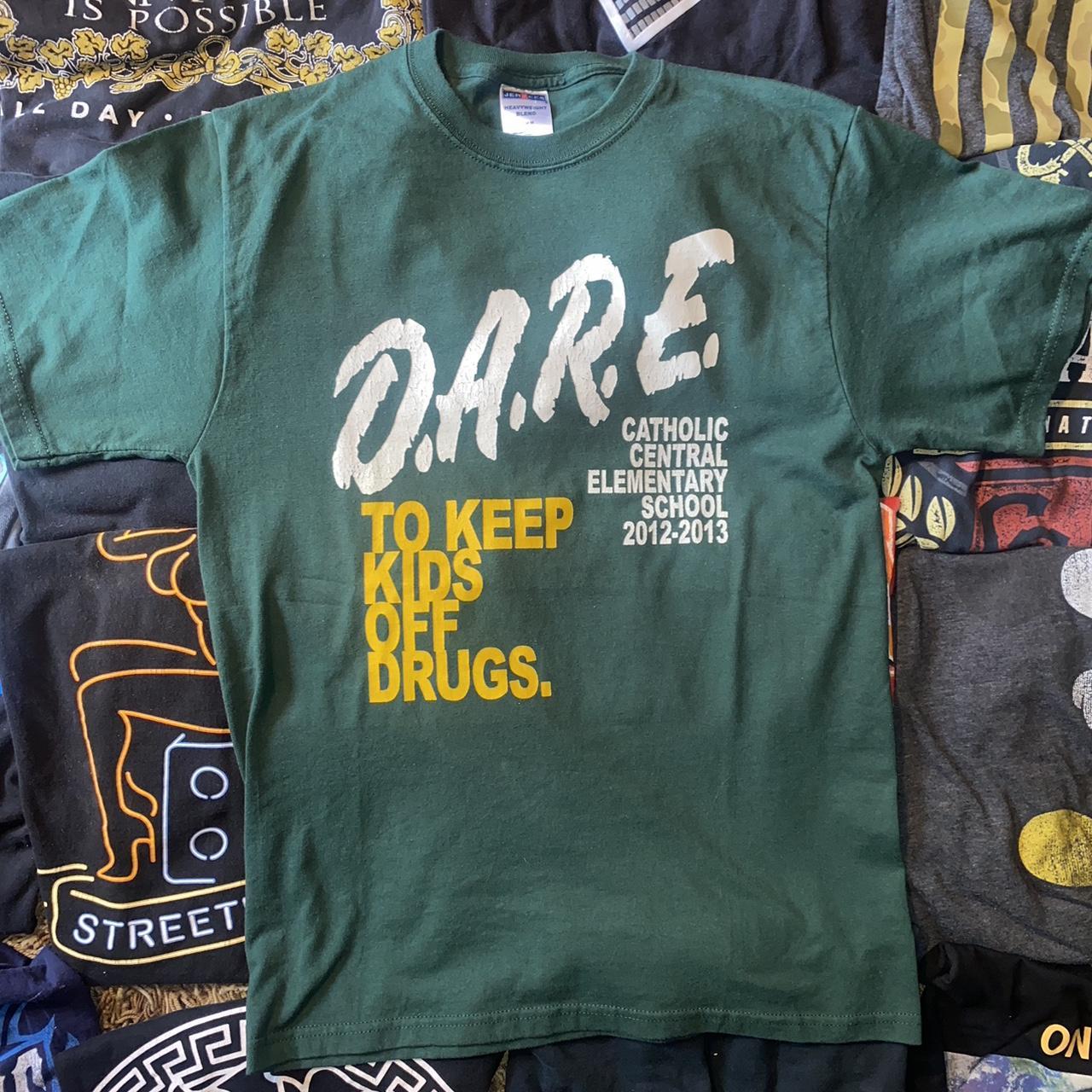 Vintage D.A.R.E (dare) drug tee T-shirt size medium... - Depop