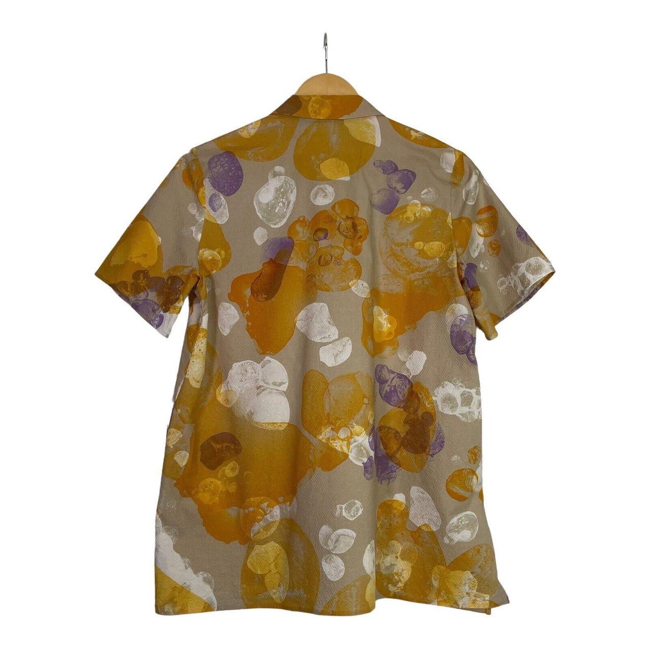 COS Yellow Shirt Bubble Print Button Down Blouse... - Depop