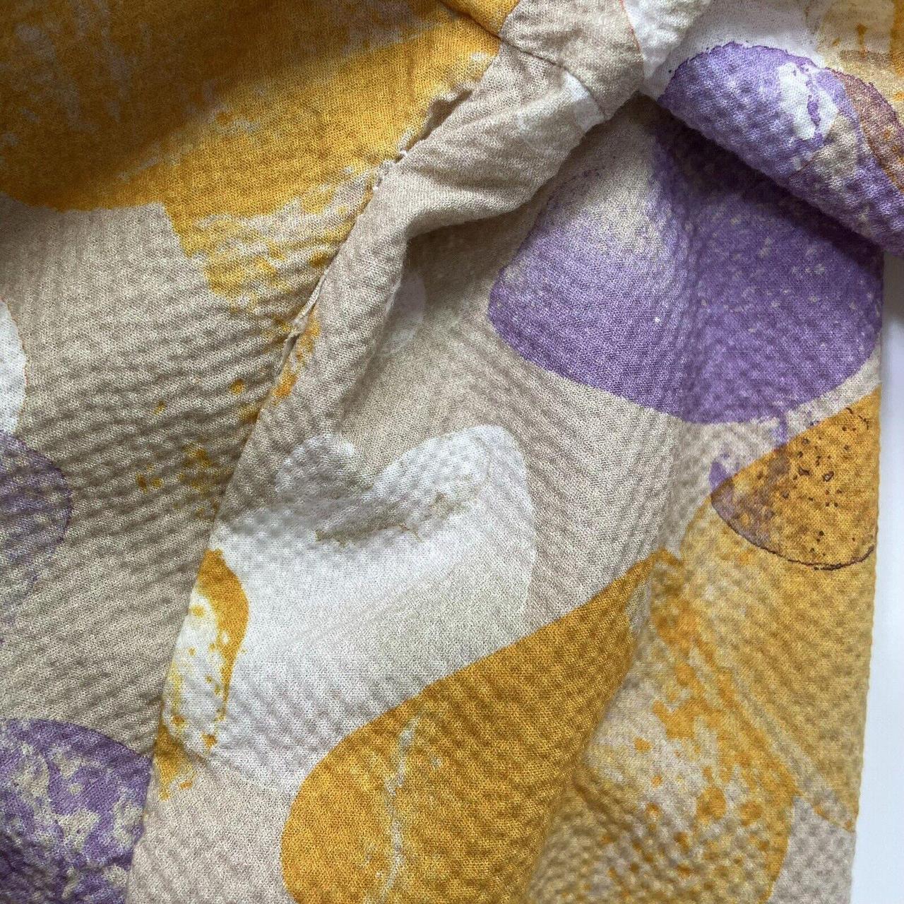 COS Yellow Shirt Bubble Print Button Down Blouse... - Depop