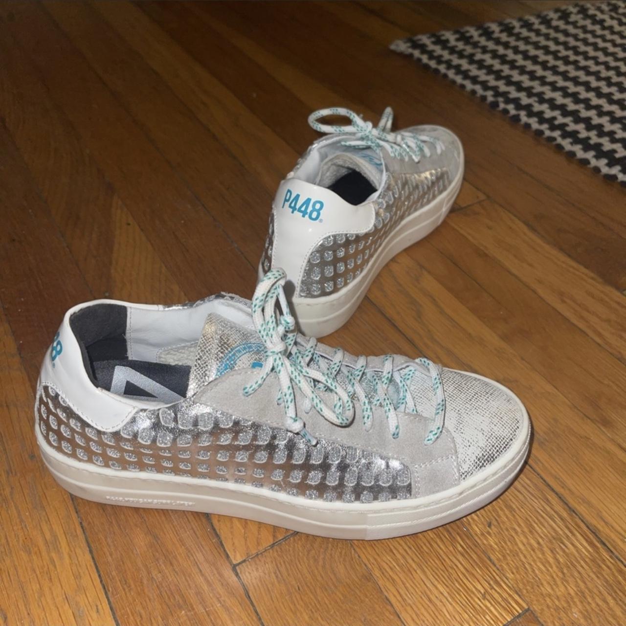 P448 Women's Silver Trainers | Depop