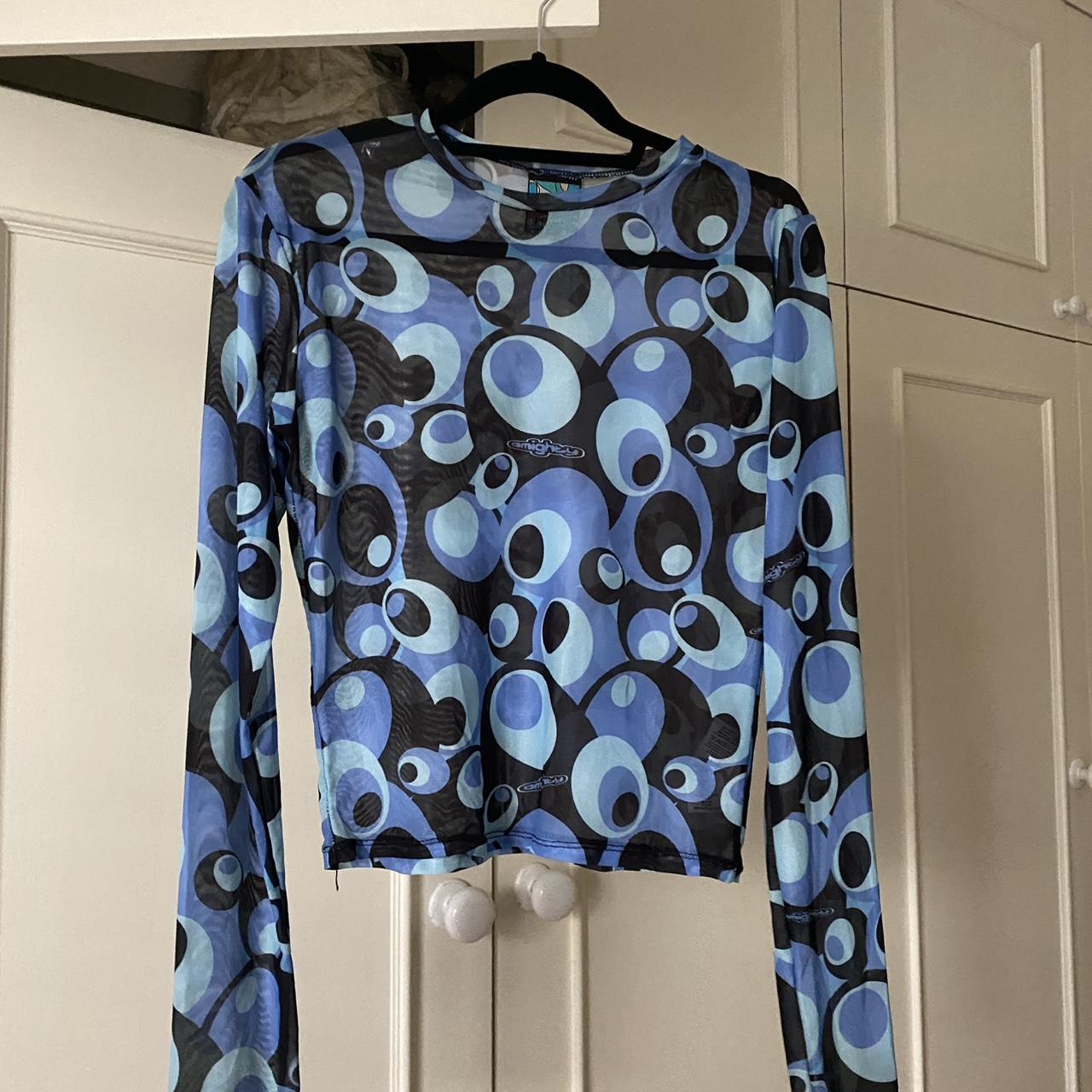 OMIGHTY Illusion Set Blue/Black Mesh Top & Mini... | Depop