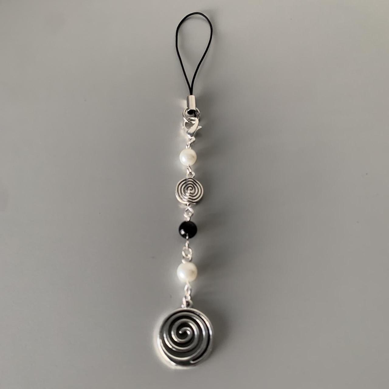 Spiral phone charm Handmade clip on phone/ key ring... - Depop