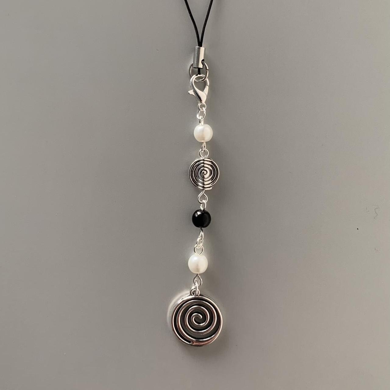 Spiral phone charm Handmade clip on phone/ key ring... - Depop