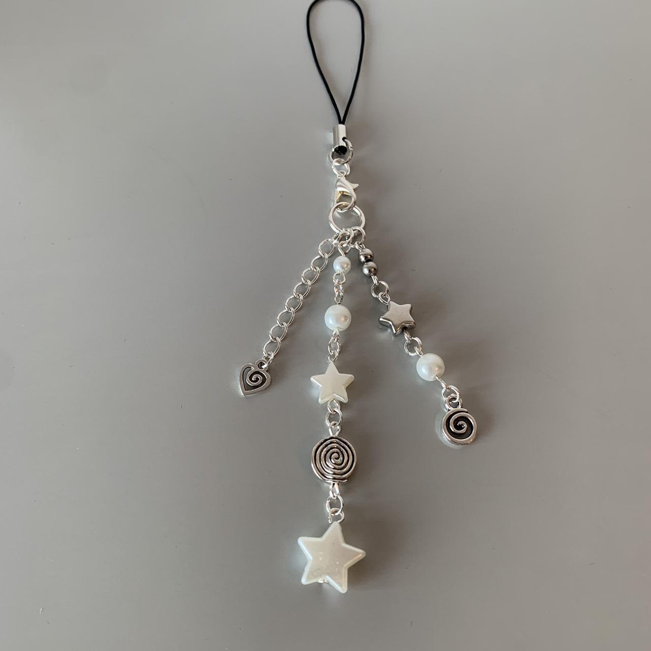 Star and spiral phone charm Handmade clip on phone/... - Depop