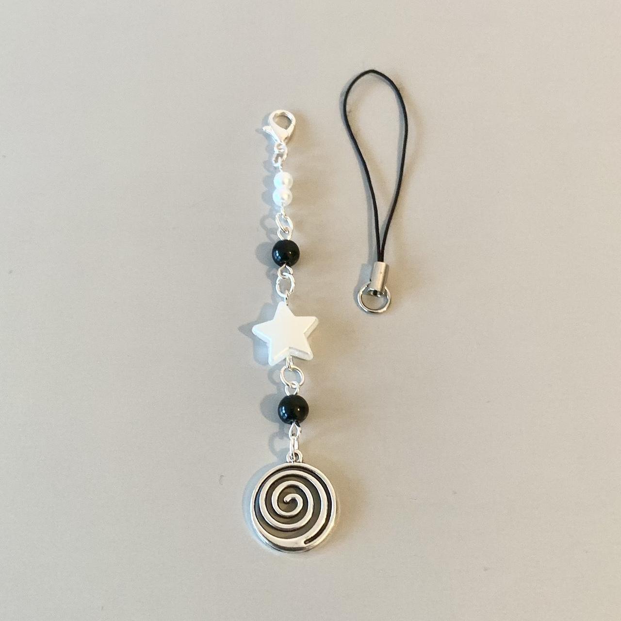 Star and spiral phone charm Handmade clip on phone/... - Depop