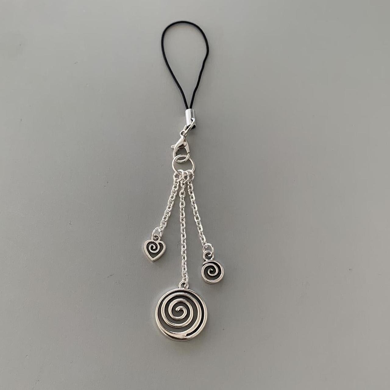 Spiral phone charm Handmade clip on phone/ key ring... - Depop