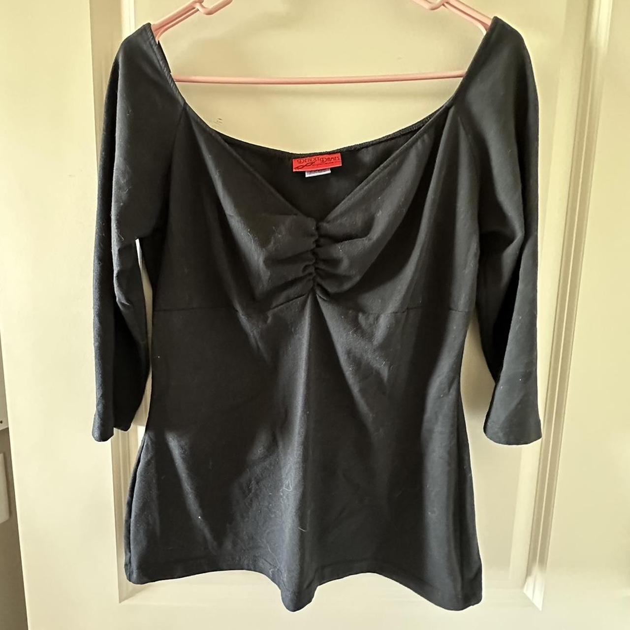 XL black “off the shoulder” type top. 3/4 length... - Depop