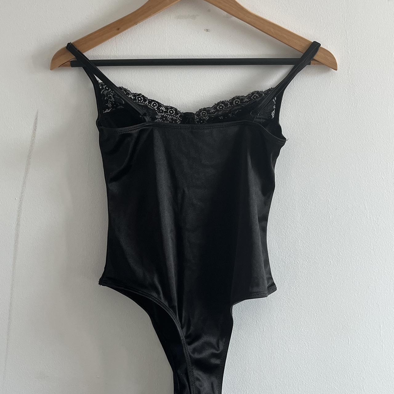 Gorgeous silk-like black bodysuit size S Motel... - Depop