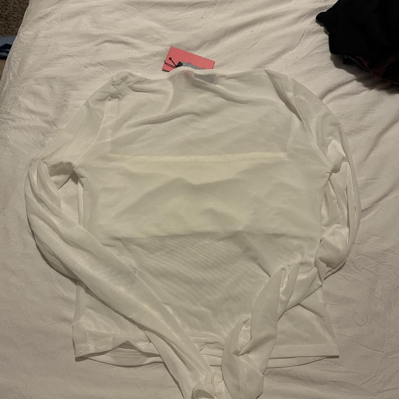 brand new white edikted mesh sheer top - new with... - Depop