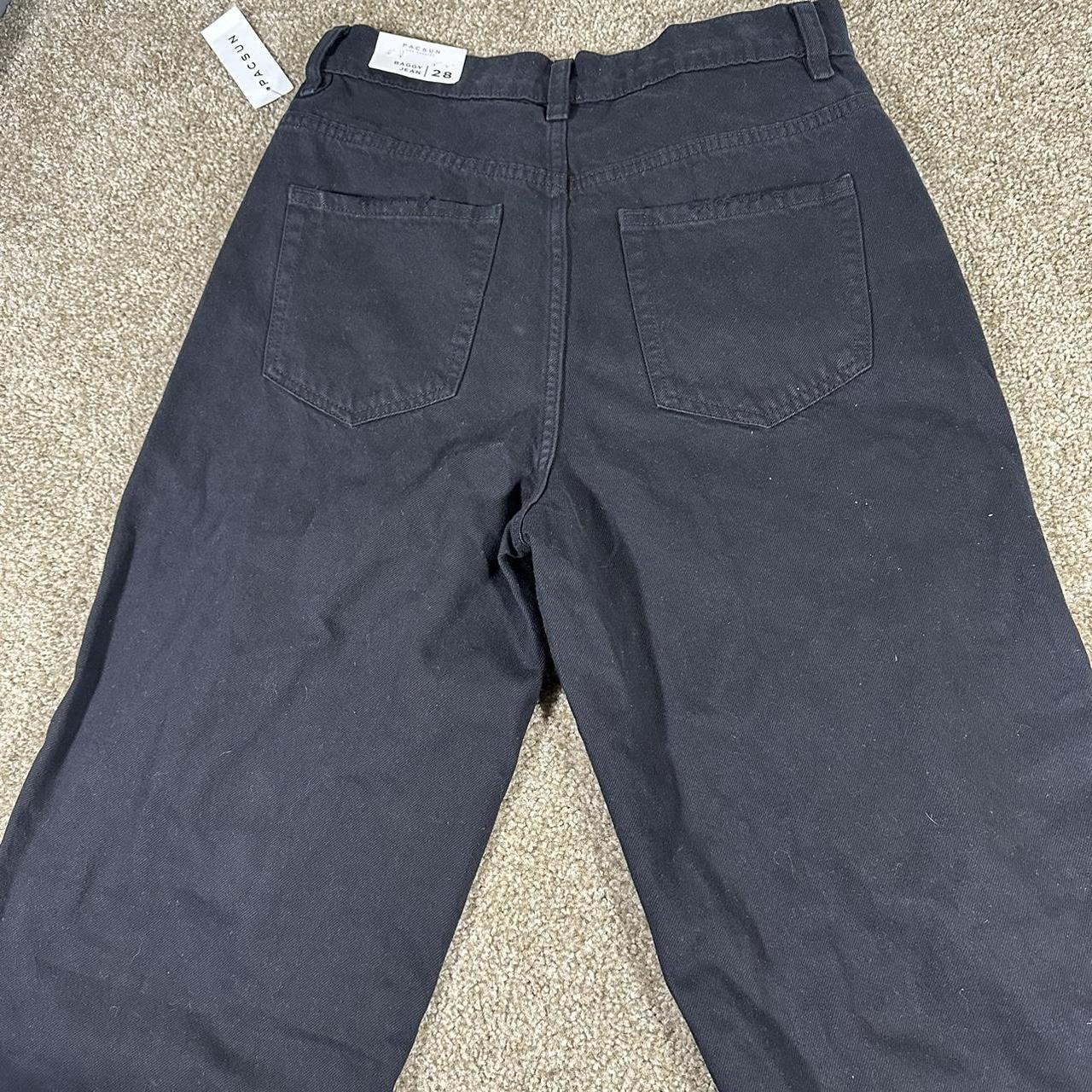 Brand New Girls PacSun Black Ripped Baggy Jeans size... - Depop