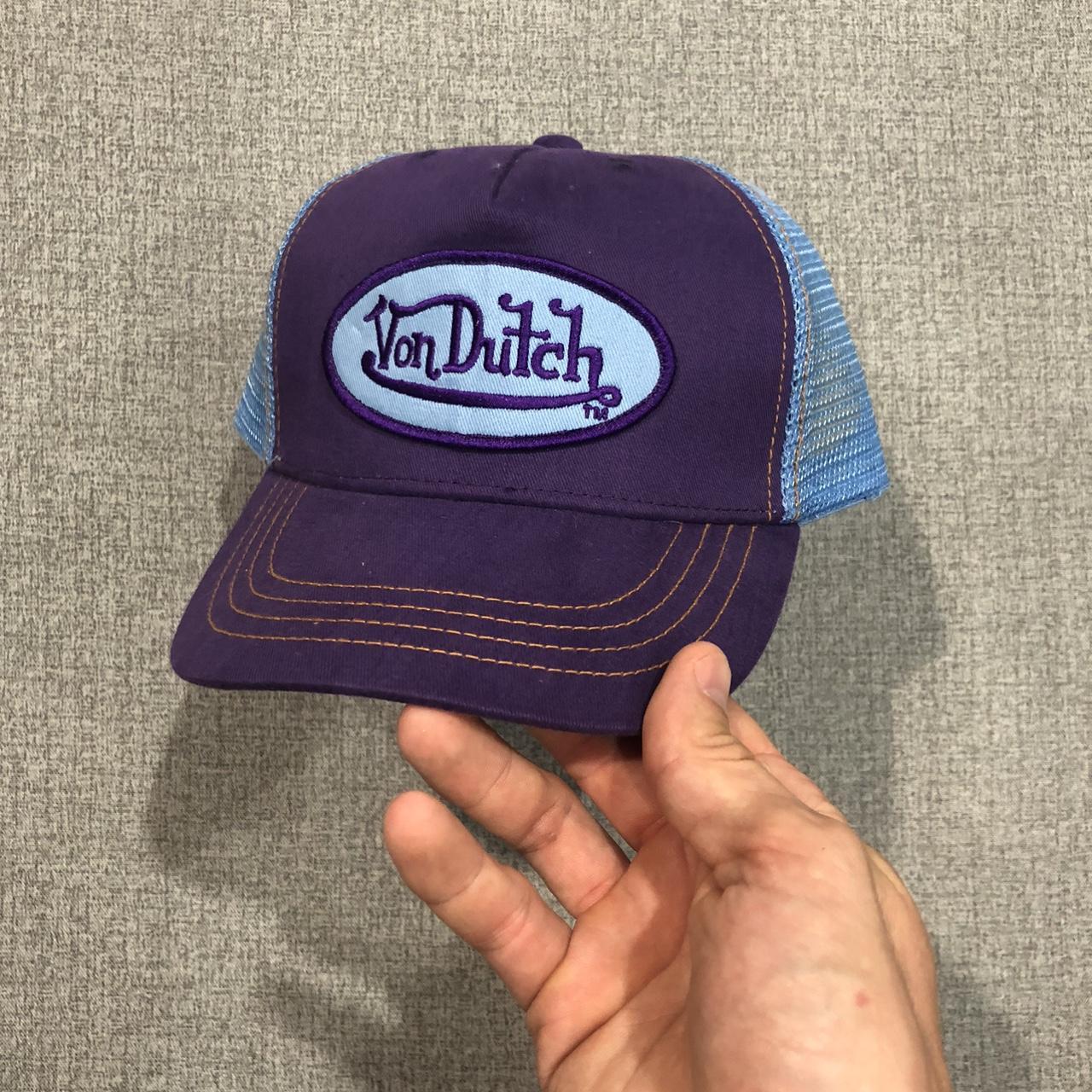 Vintage Von Dutch Trucker hat Blue and Purple early... - Depop