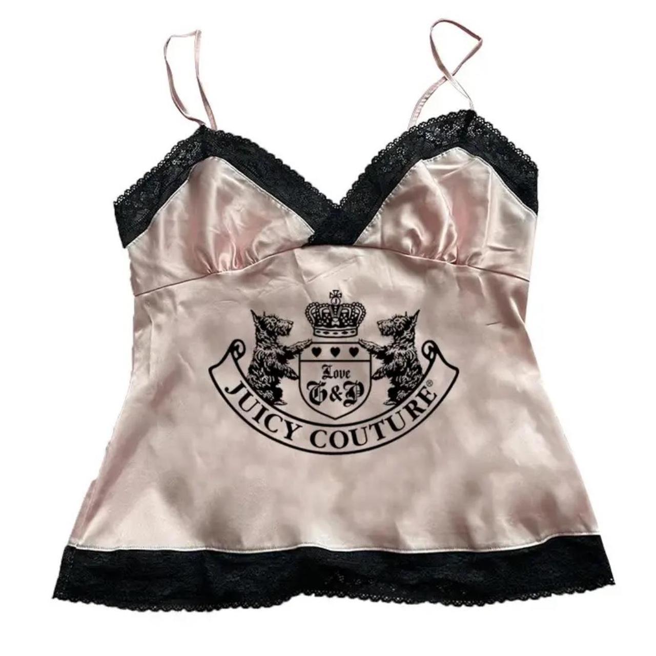 Satin lace trim juicy couture tank top - brand new... - Depop