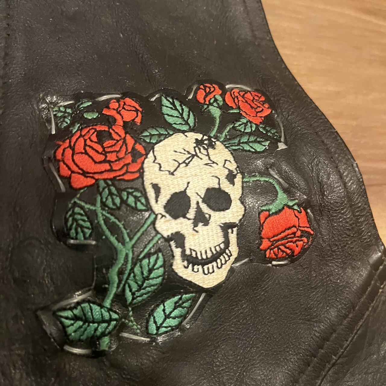 Vintage Harley Davidson Leather Vest 3 patches - Depop