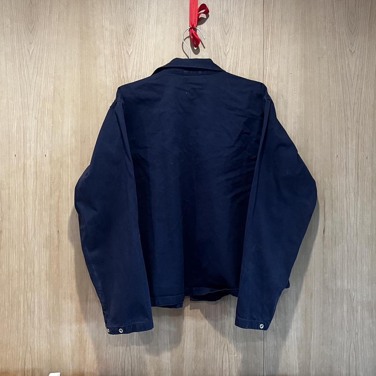 Navy blue vintage chore coat. Workwear heavy cotton... - Depop